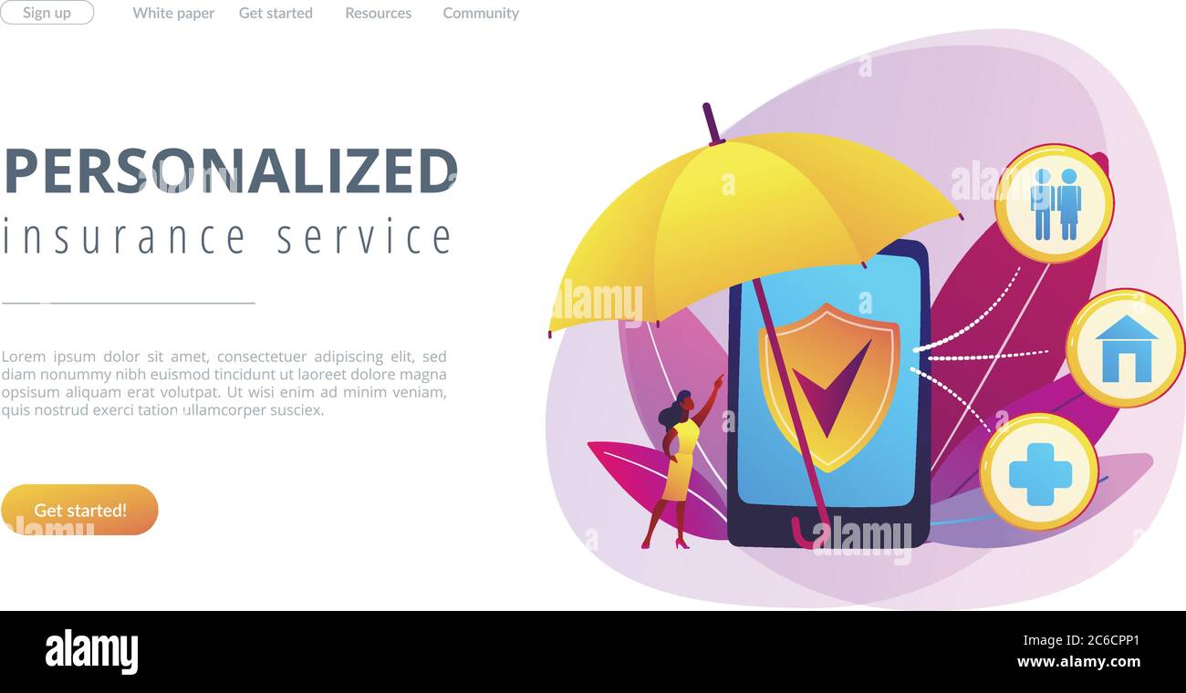 On-demand insurance concept landing page Stock Vector Image & Art - Alamy