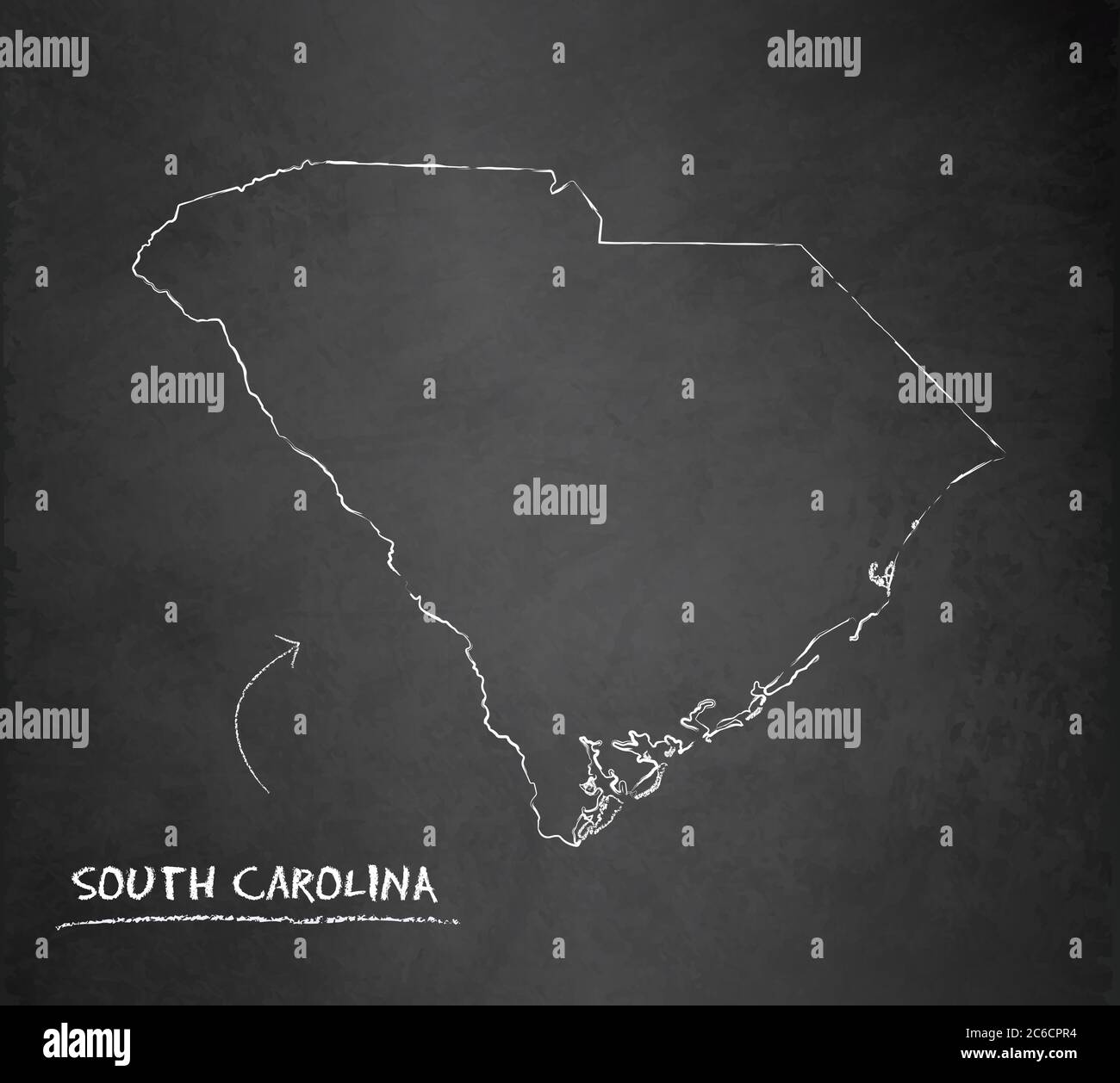 South Carolina map card blackboard chalkboard vector Stock Vector Image ...