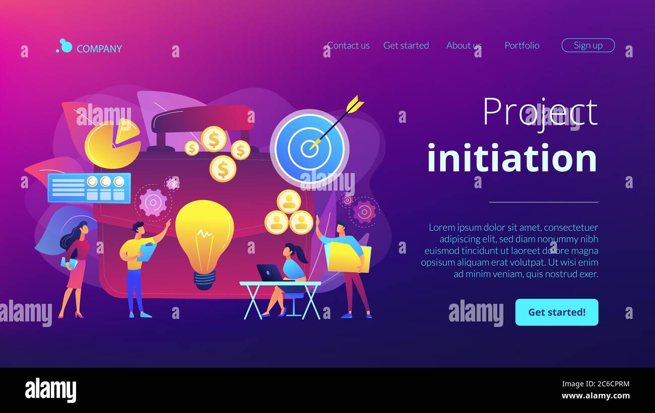 Project initiation concept landing page Stock Vector Image & Art - Alamy