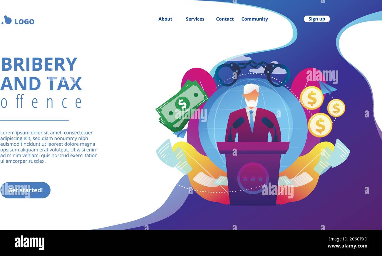 Political corruption concept landing page Stock Vector Image & Art - Alamy