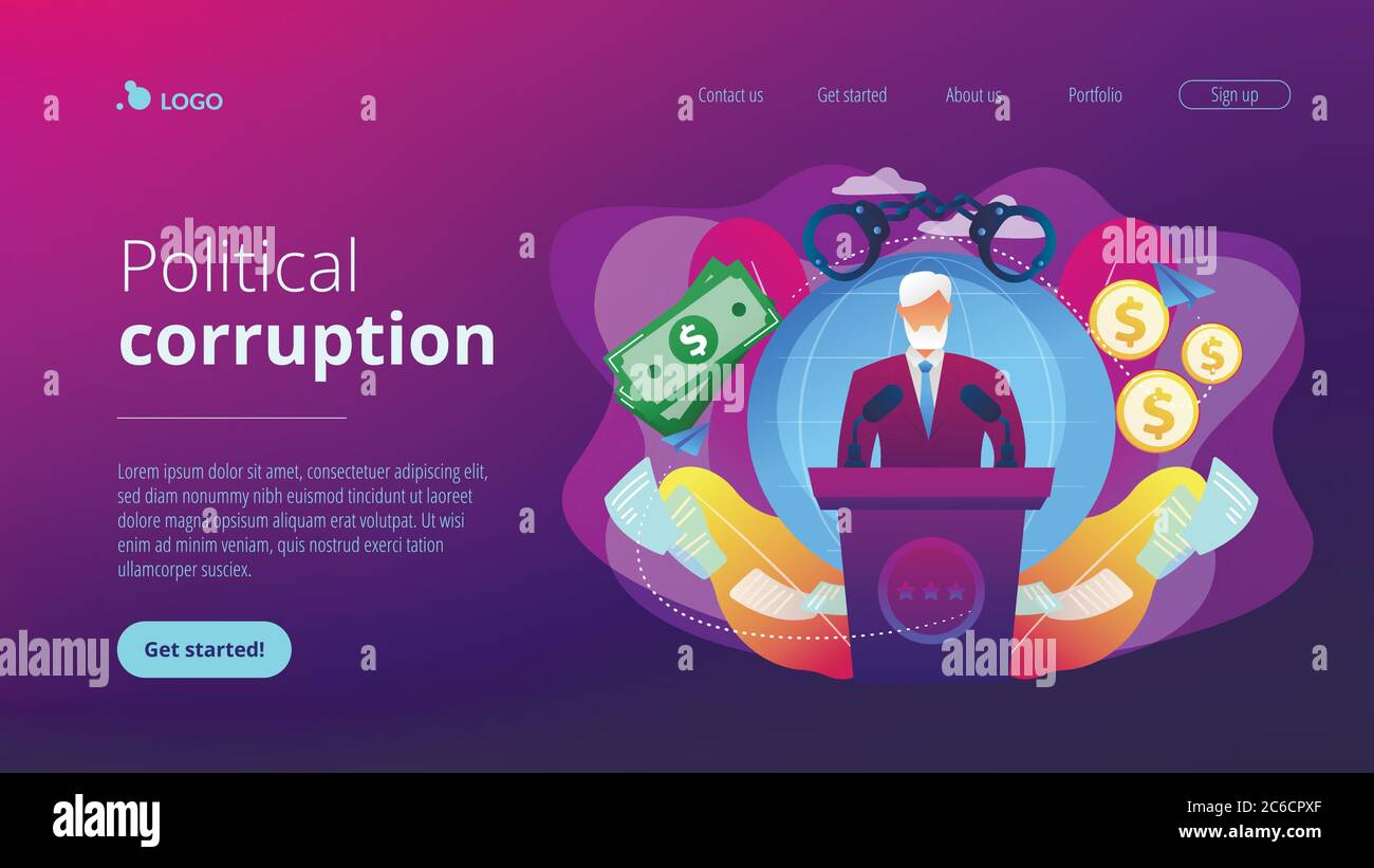 Political corruption concept landing page Stock Vector Image & Art - Alamy