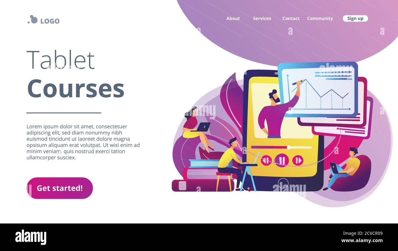 Online classes landing page Stock Vector Images - Alamy