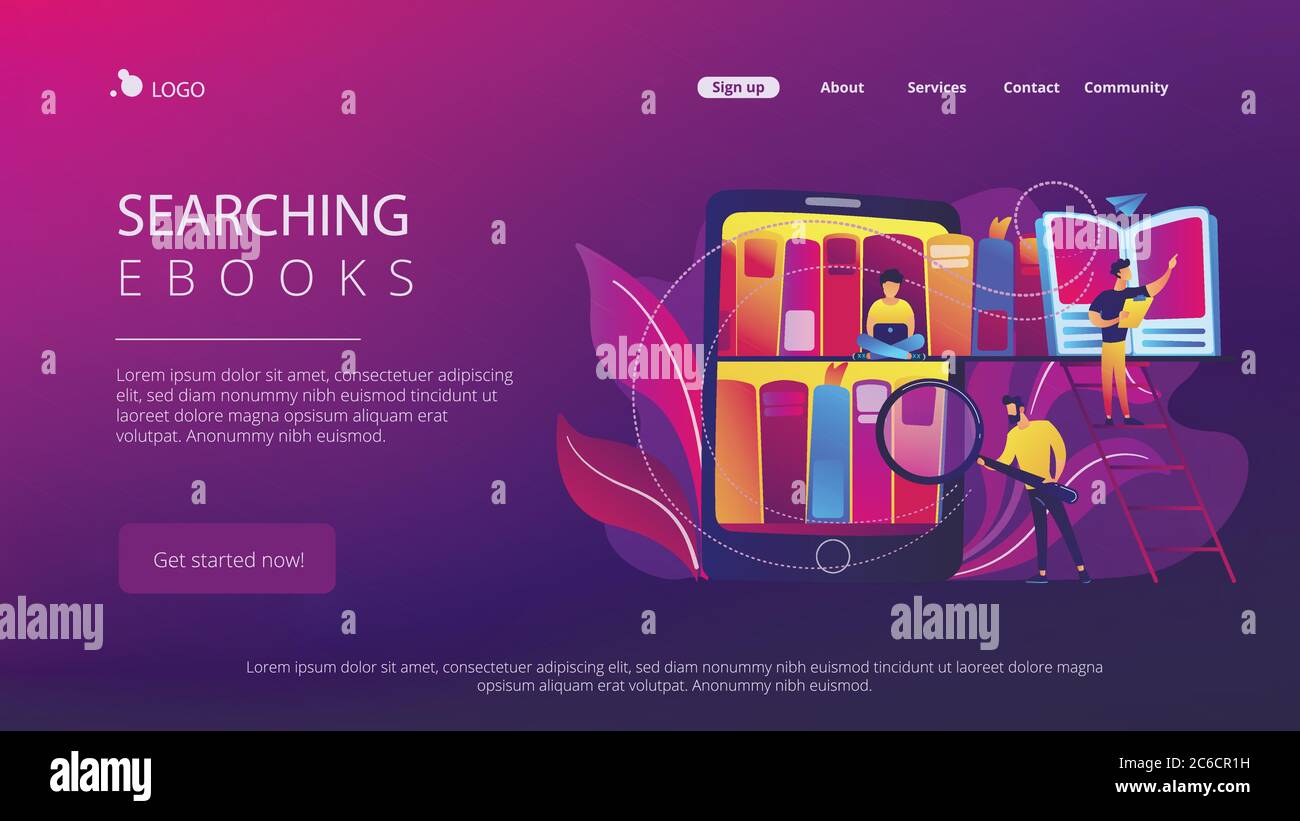 E-library concept landing page Stock Vector Image & Art - Alamy