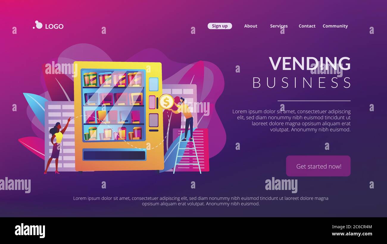 Vending machine service concept landing page Stock Vector Image & Art ...