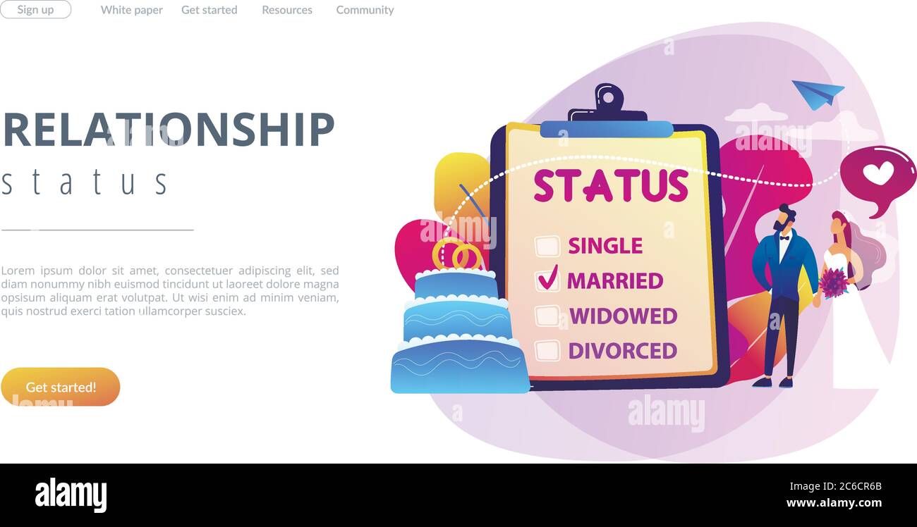 Relationship status concept landing page Stock Vector Image & Art - Alamy
