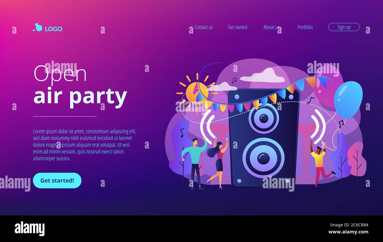 Open air party concept landing page Stock Vector Image & Art - Alamy