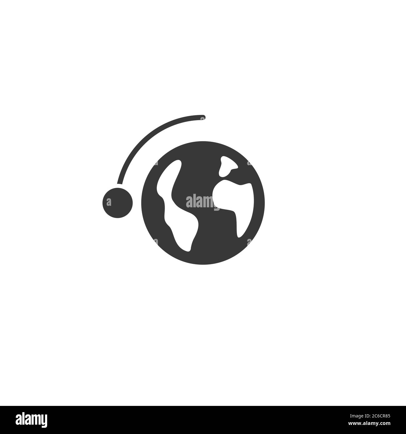 Moon rotation around the Earth. Full phase. Isolated icon. Weather ...