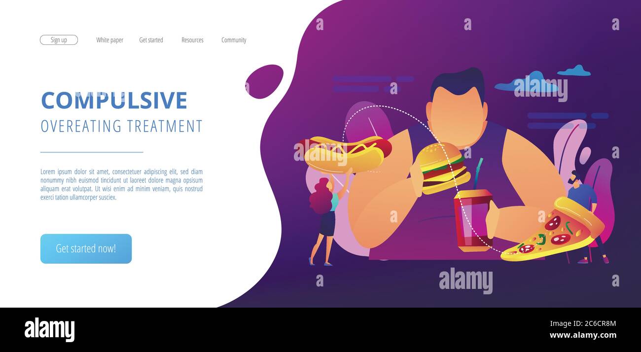 Compulsive overeating Stock Vector Images - Alamy