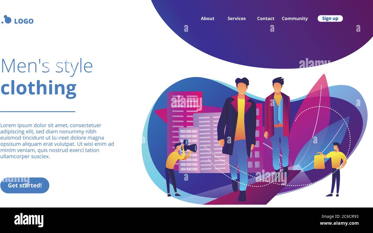 Men style and fashion concept landing page Stock Vector Image & Art - Alamy