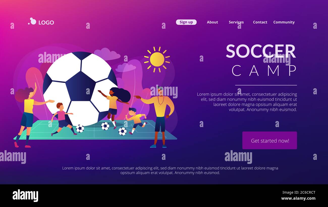 Soccer camp concept landing page Stock Vector Image & Art - Alamy