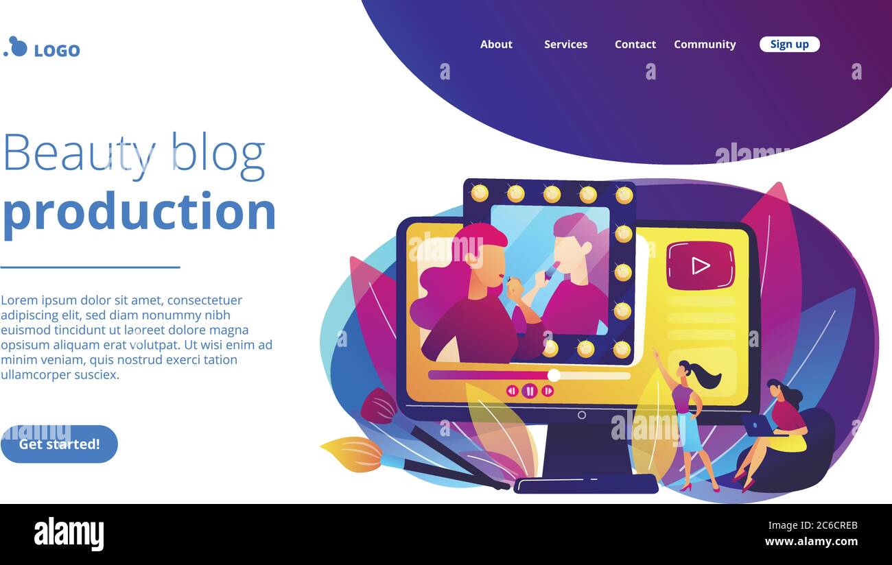 Video blogging flat landing Stock Vector Images - Alamy