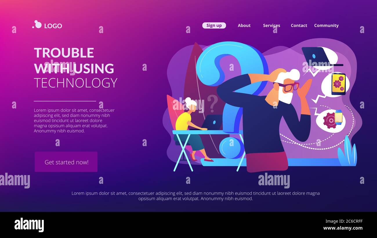 Low-technical communication concept landing page Stock Vector Image ...