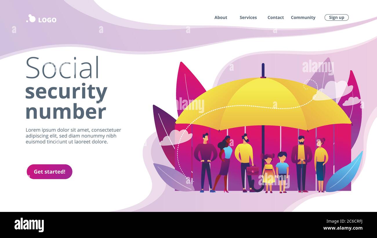 Social insurance concept landing page Stock Vector Image & Art - Alamy