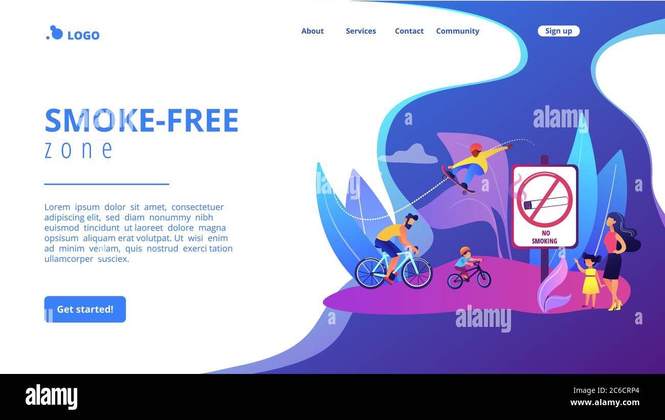 Smoke free zone concept landing page Stock Vector Image & Art - Alamy