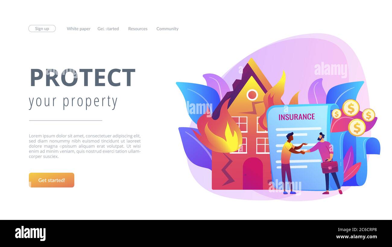 Fire insurance concept landing page Stock Vector Image & Art - Alamy