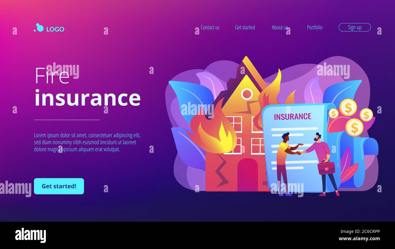 Fire insurance concept landing page Stock Vector Image & Art - Alamy