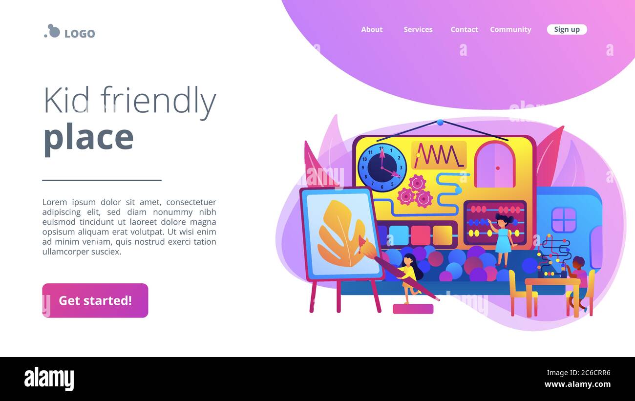 Child friendly area concept landing page Stock Vector Image & Art - Alamy