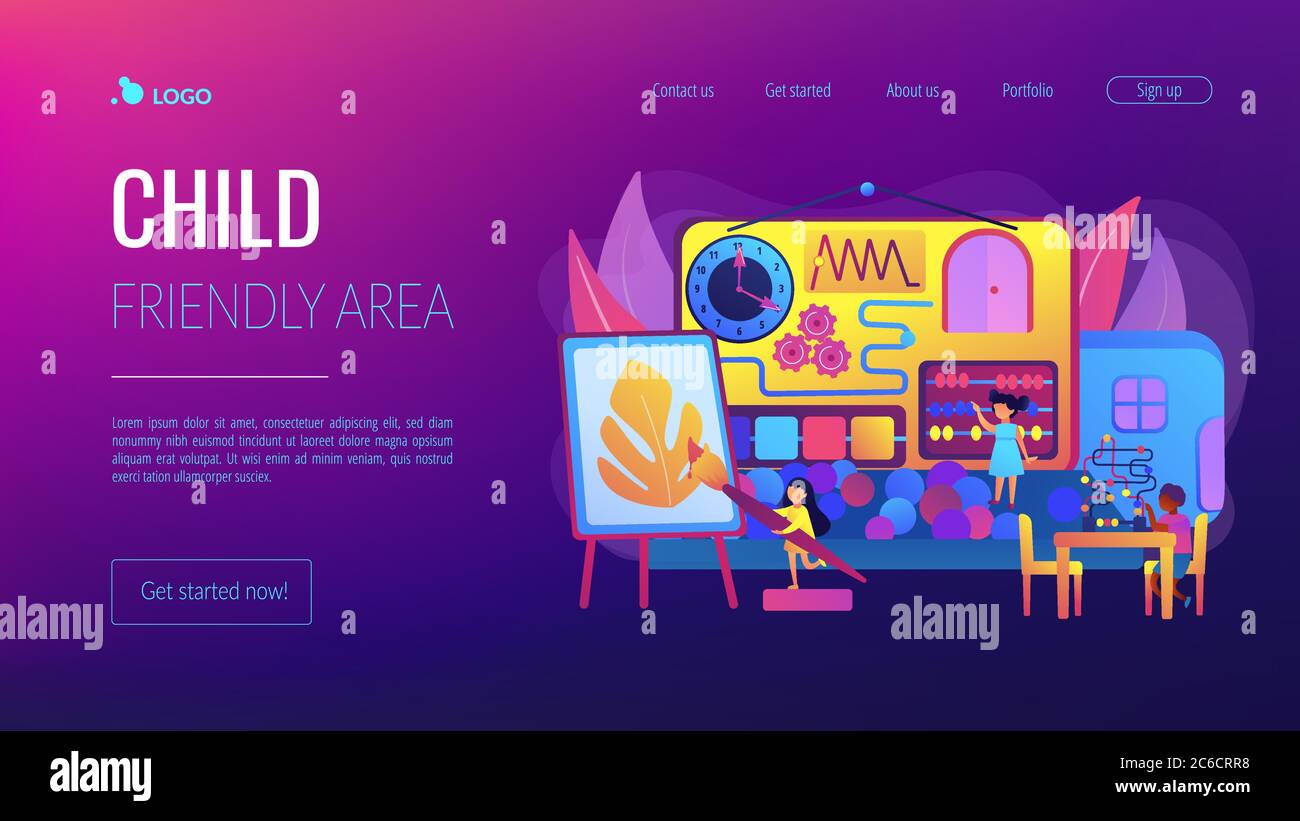 Child friendly area concept landing page Stock Vector Image & Art - Alamy