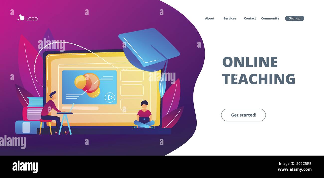 Online education platform concept landing page Stock Vector Image & Art ...
