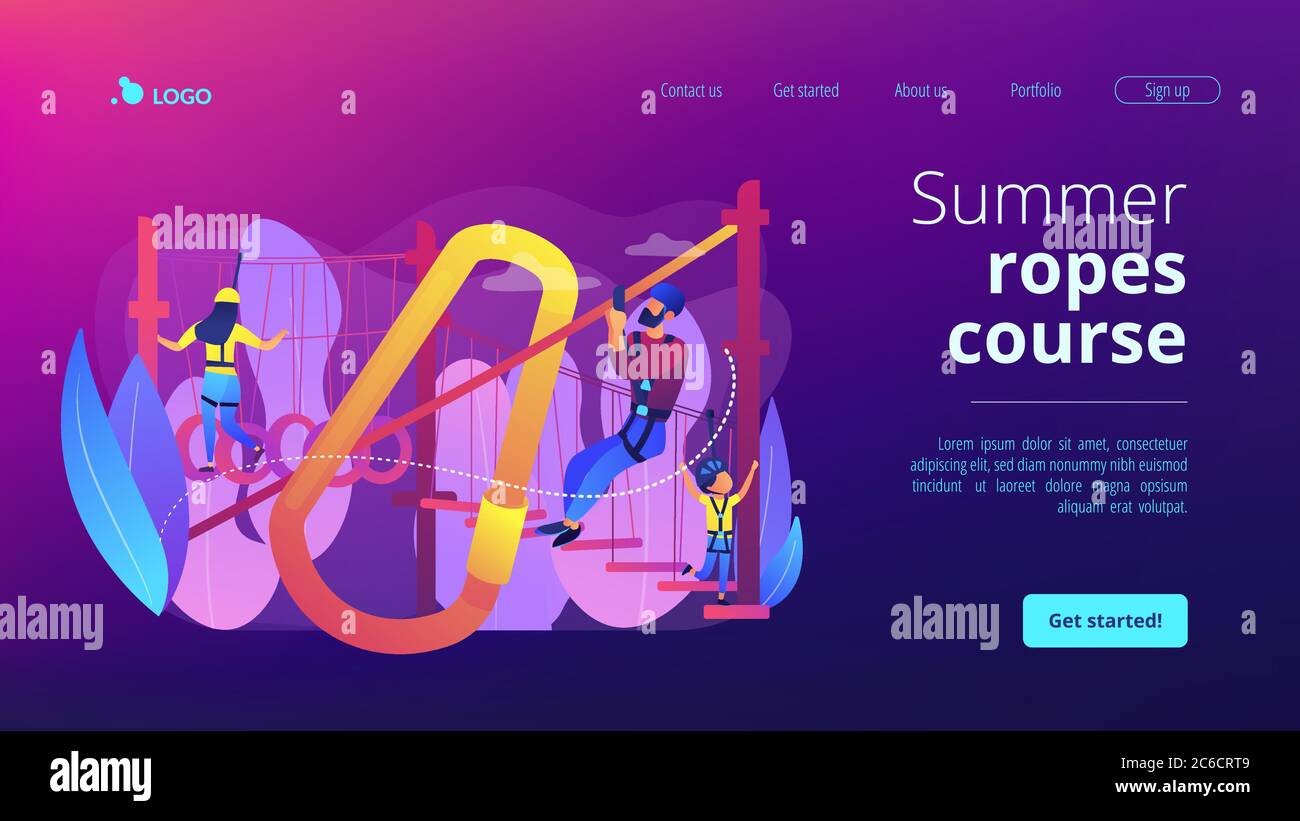 Summer ropes course concept landing page Stock Vector Image & Art - Alamy