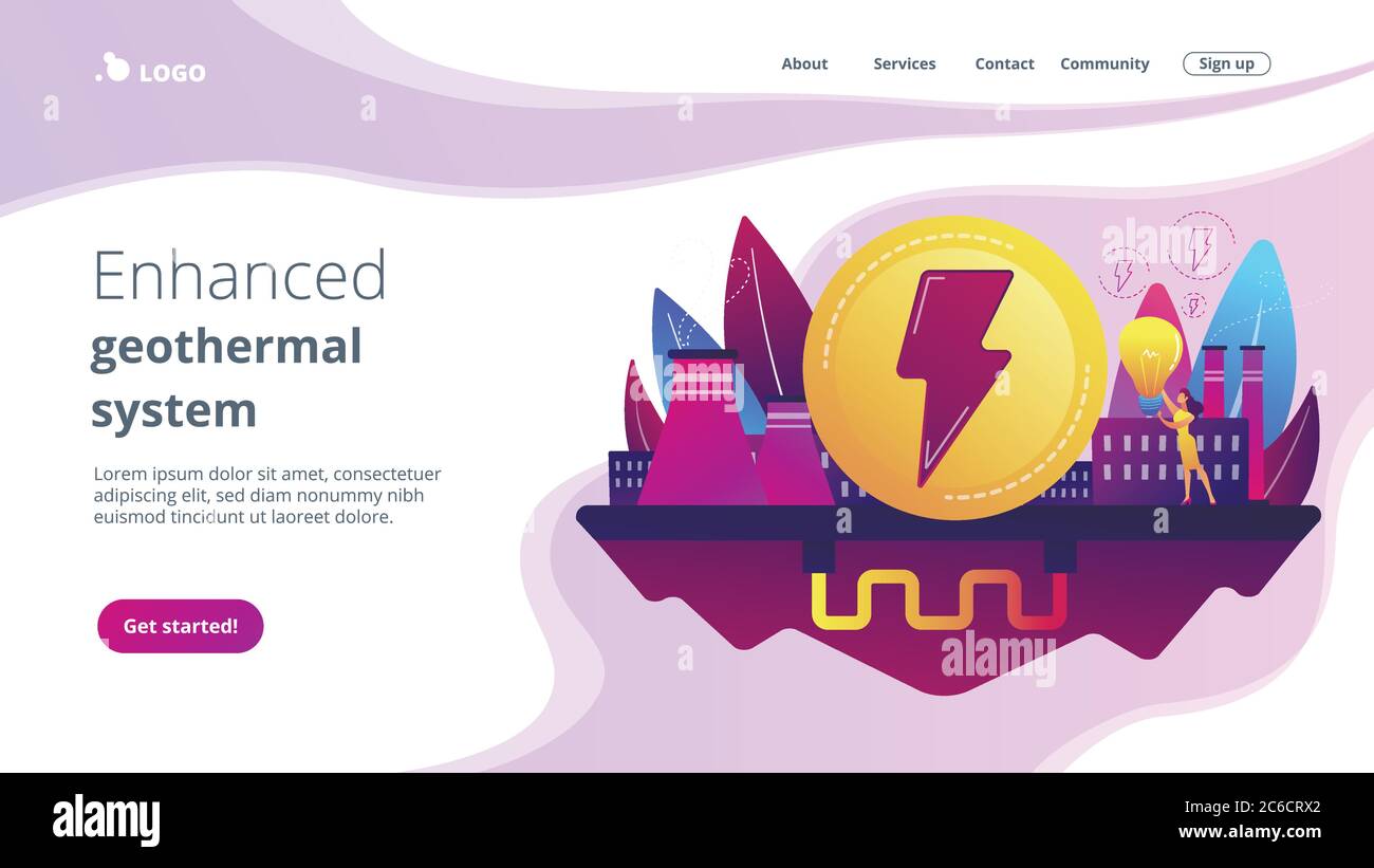 Geothermal energy concept landing page Stock Vector Image & Art - Alamy