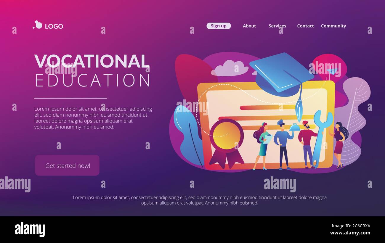 Vocational education concept landing page Stock Vector Image & Art - Alamy
