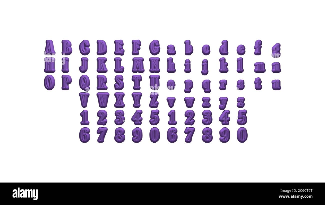 3D illustration of by individual letters on a wall of white background ...