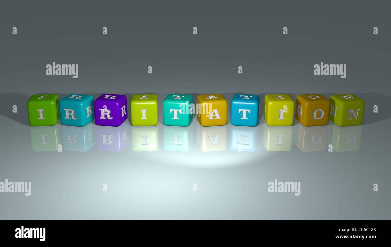 Irritation combined by dice letters and color crossing for the related ...