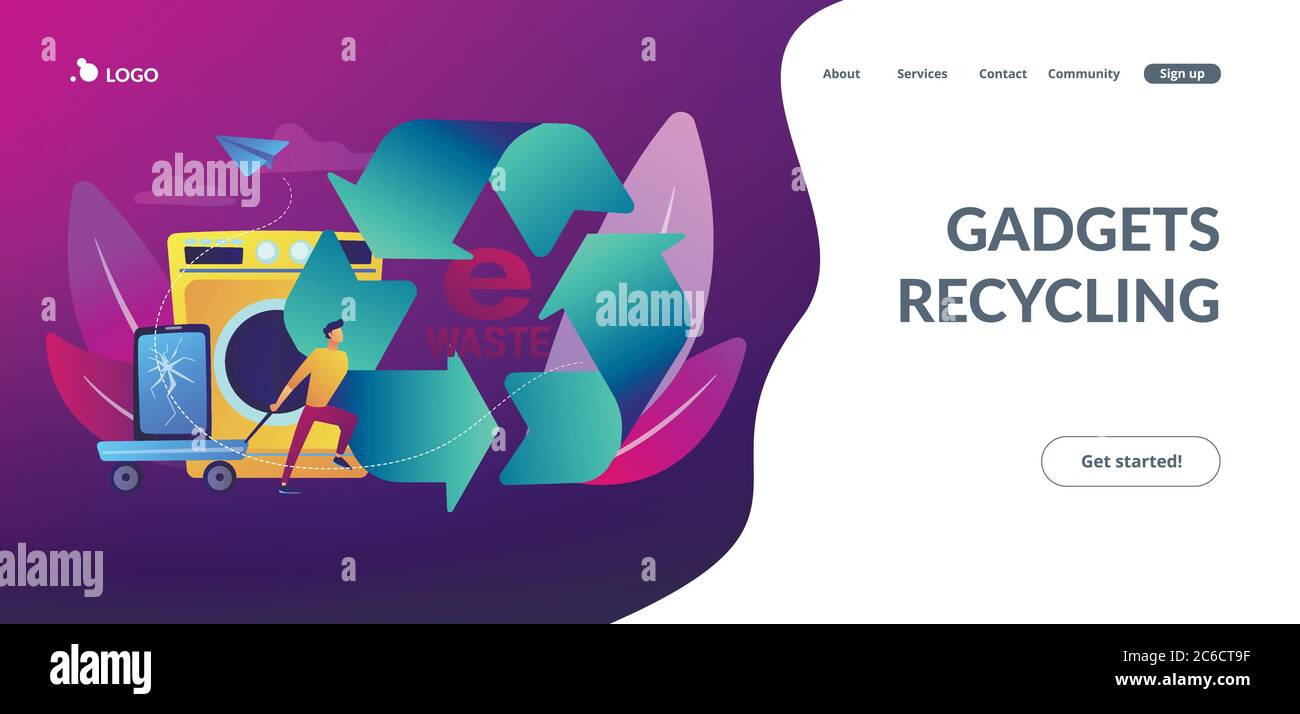 E-waste reduction concept landing page Stock Vector Image & Art - Alamy