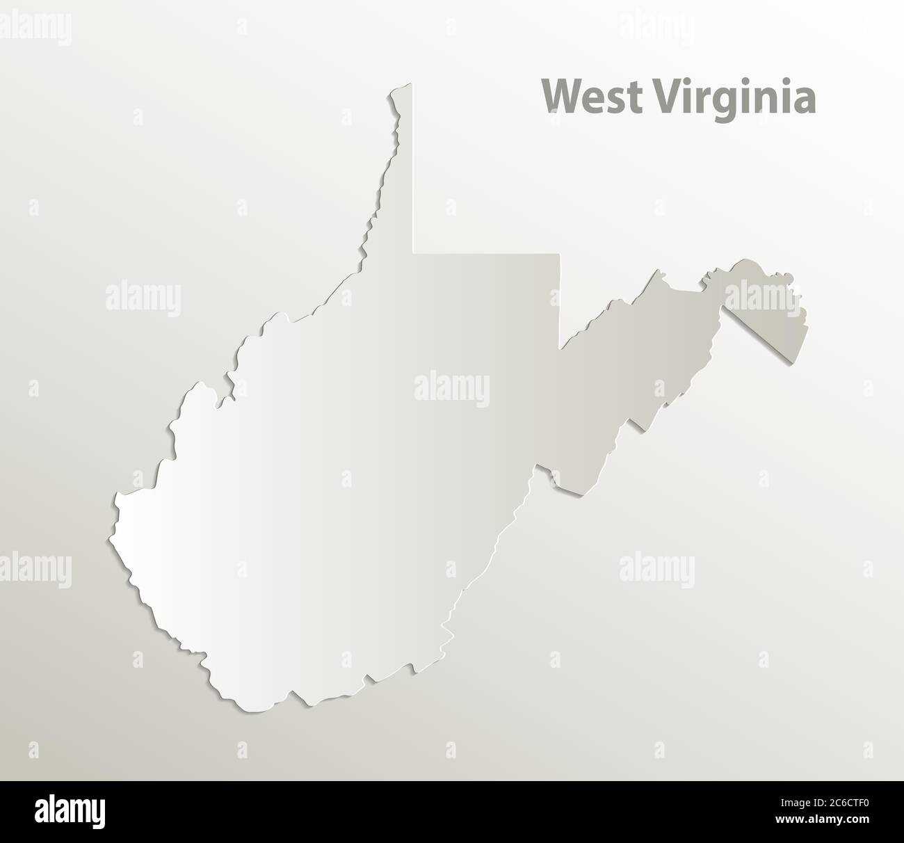 West Virginia map, card paper 3D natural vector Stock Vector Image ...