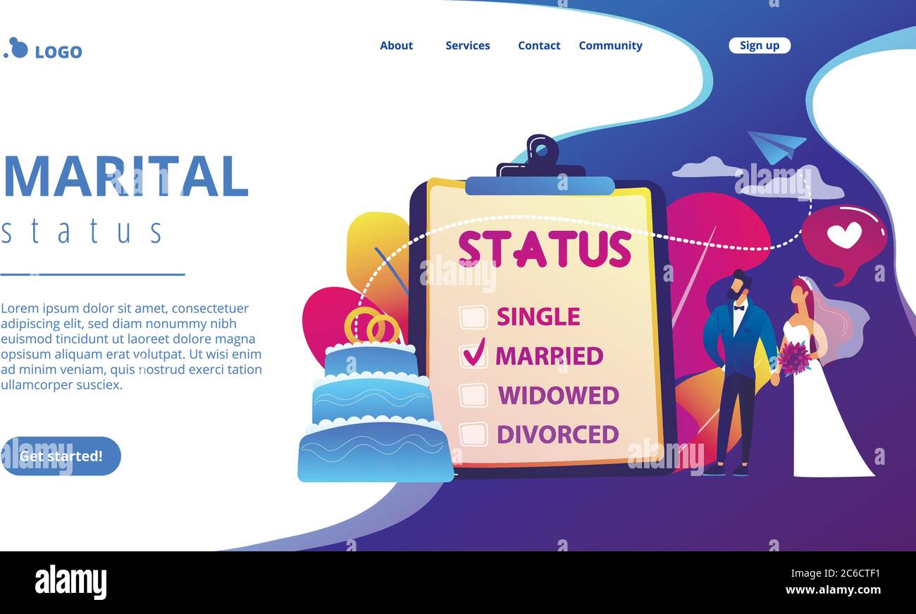 Relationship status concept landing page Stock Vector Image & Art - Alamy