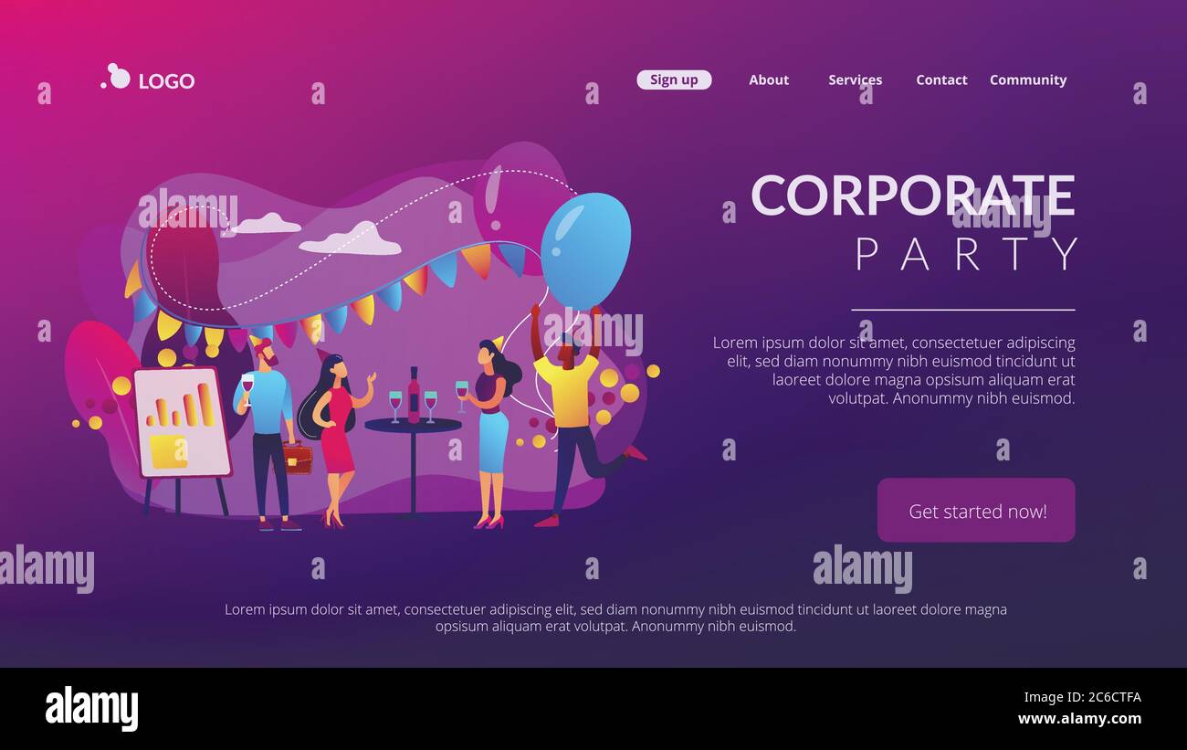 Corporate party concept landing page Stock Vector Image & Art - Alamy