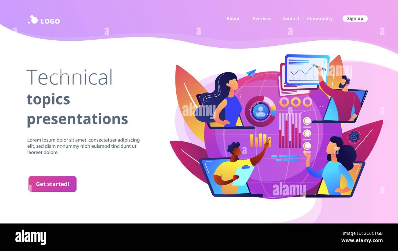 Online tech talks concept landing page Stock Vector Image & Art - Alamy