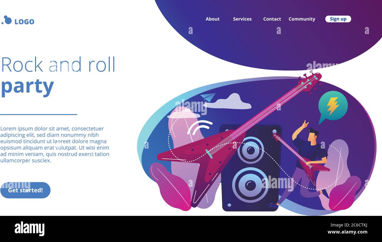 Rock music concept landing page Stock Vector Image & Art - Alamy