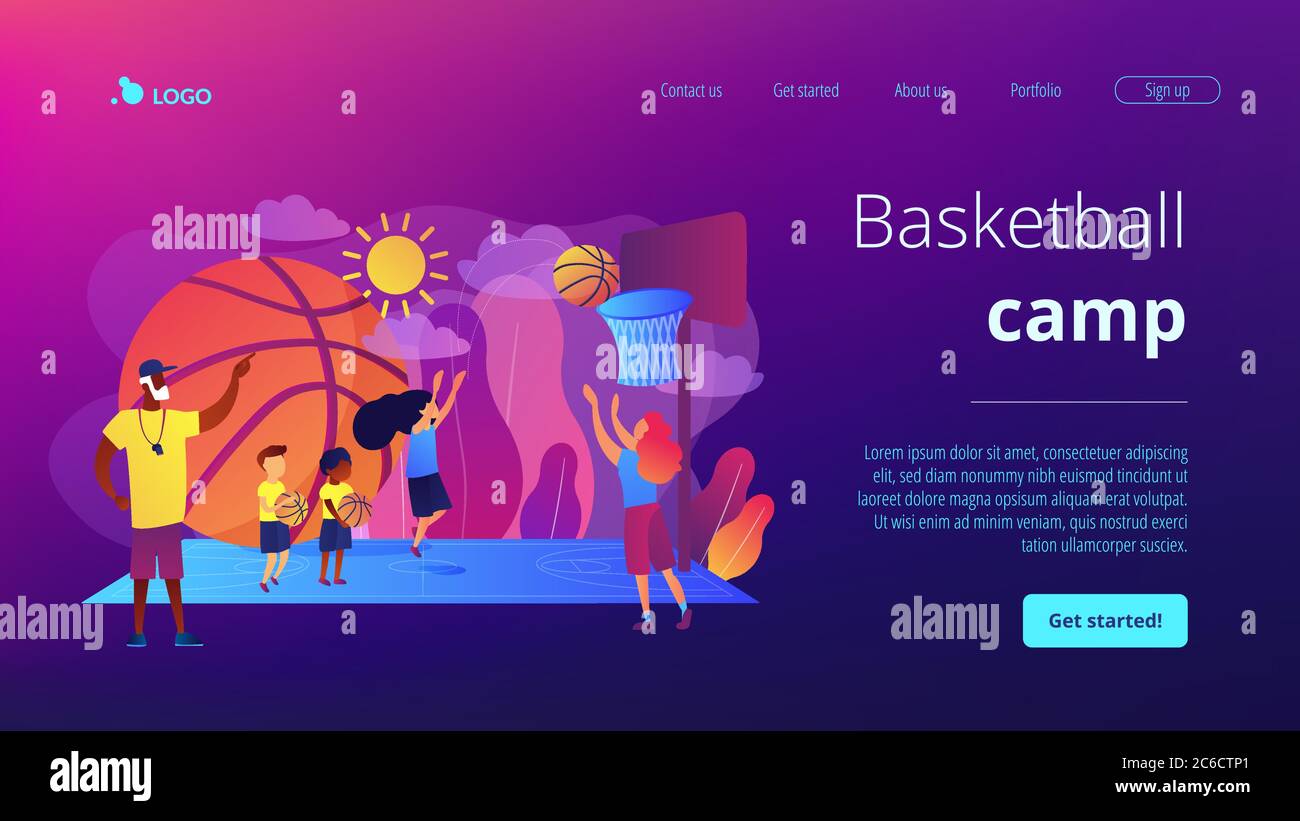 Basketball camp concept landing page Stock Vector Image & Art - Alamy