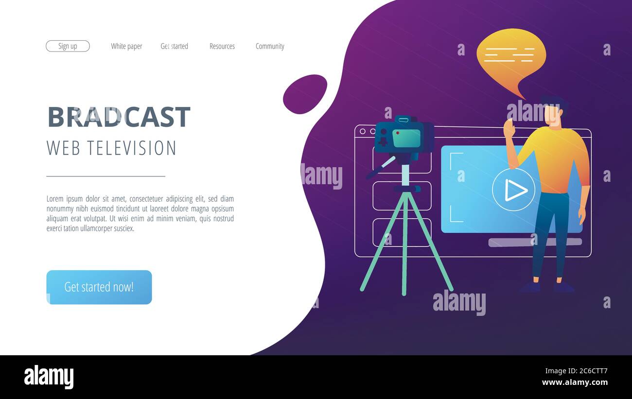 Vlog concept landing page Stock Vector Image & Art - Alamy