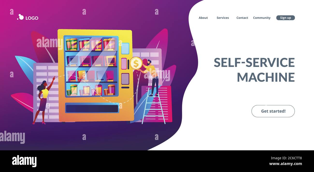 Vending machine service concept landing page Stock Vector Image & Art ... Vending machine service concept landing page Stock Vector Image & Art ...
