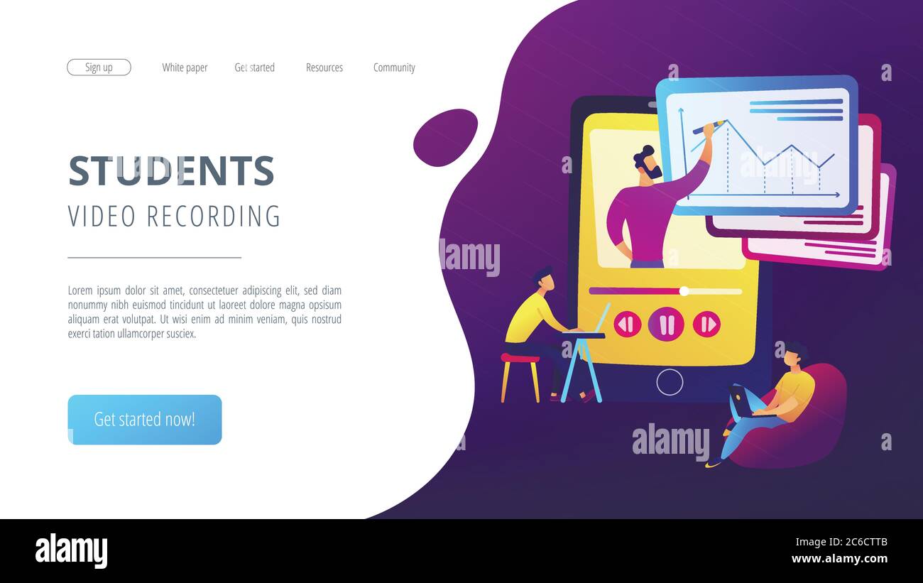 Recorded classes concept landing page Stock Vector Image & Art - Alamy