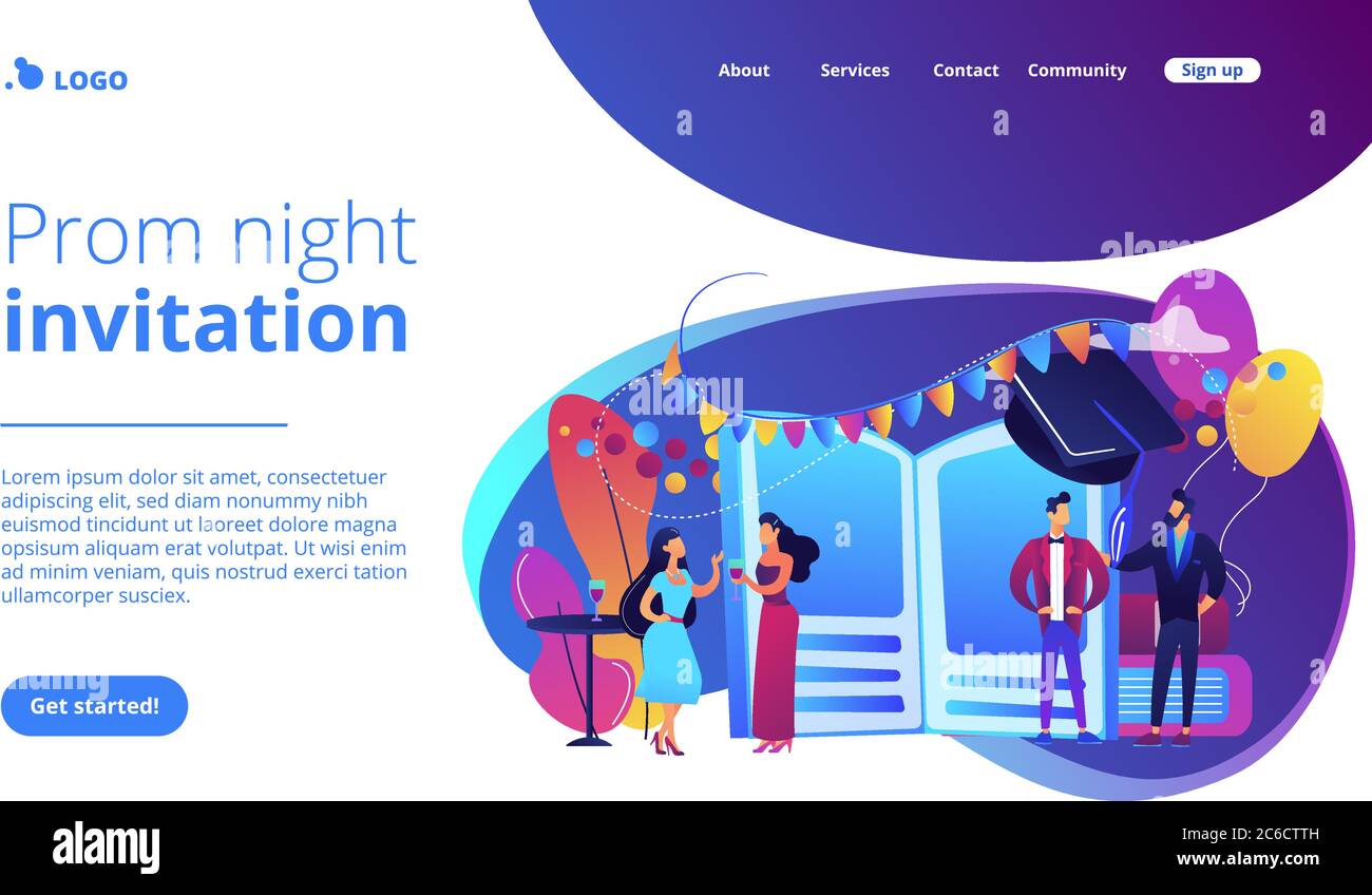 Prom party concept landing page Stock Vector Image & Art - Alamy