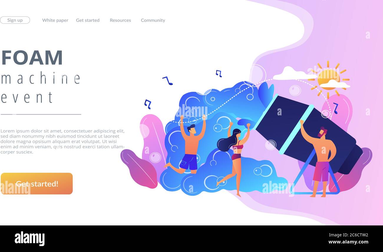 Foam party concept landing page Stock Vector Image & Art - Alamy