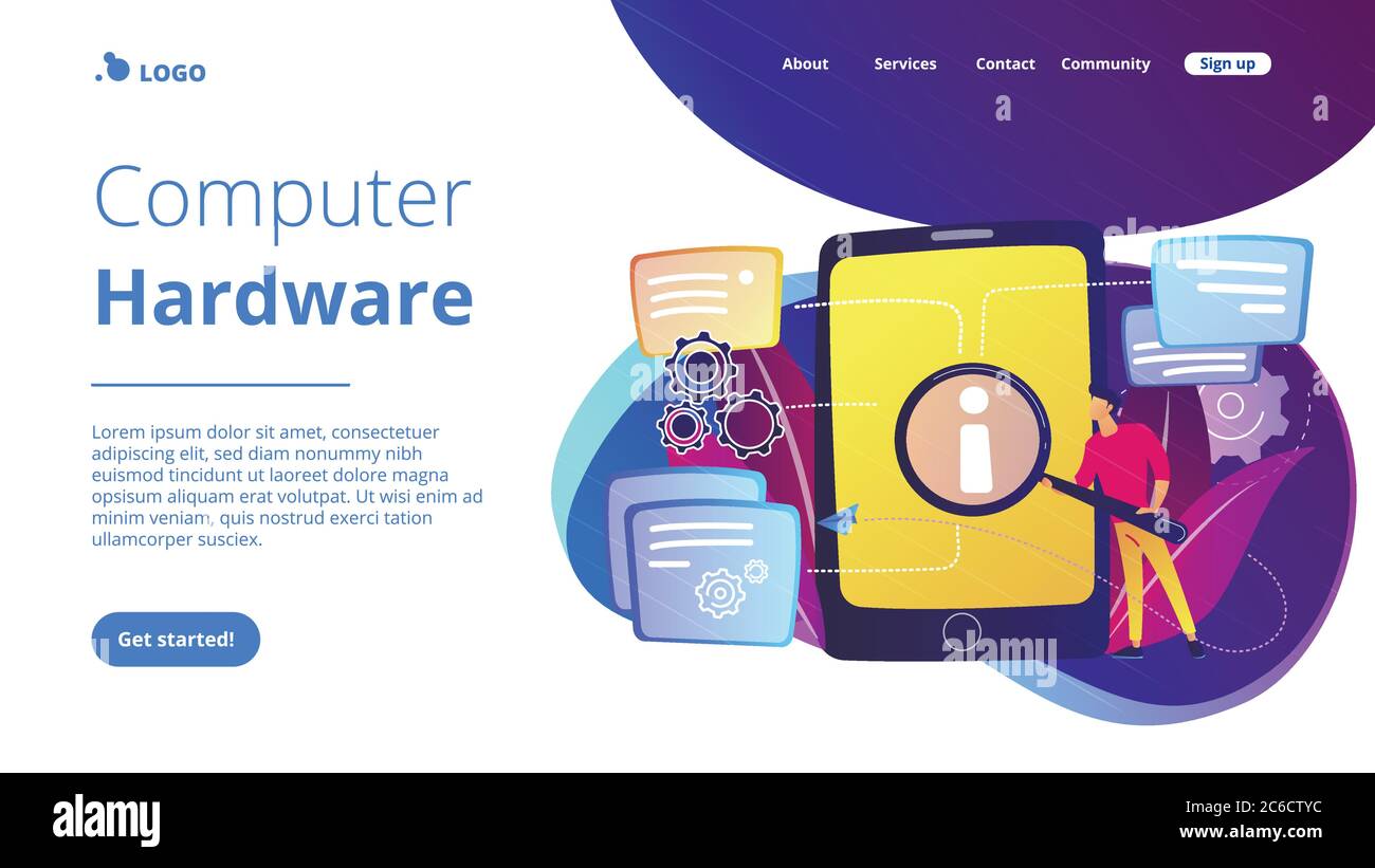 Faq landing page template Stock Vector Images - Alamy