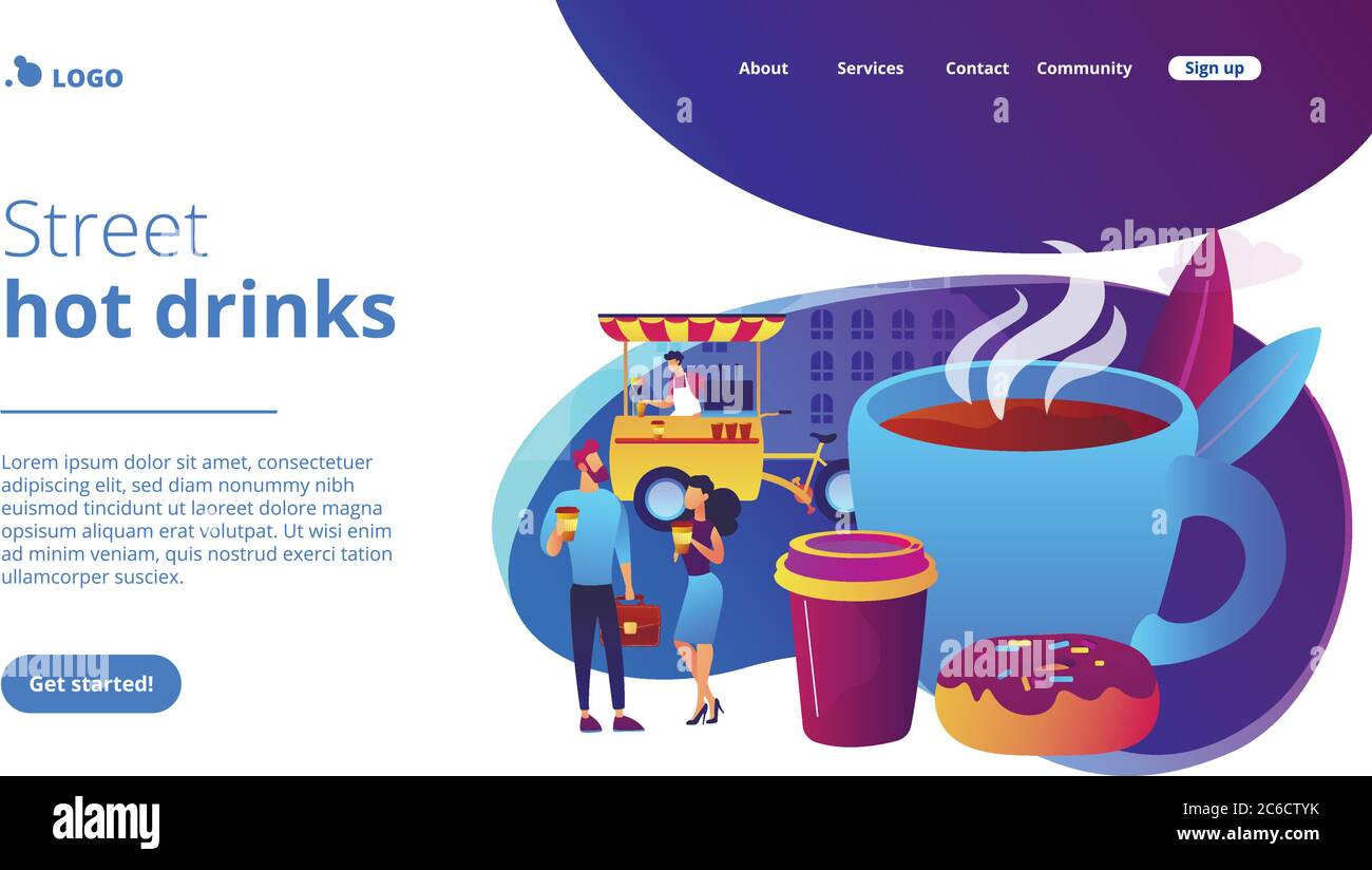 Street coffee concept landing page Stock Vector Image & Art - Alamy