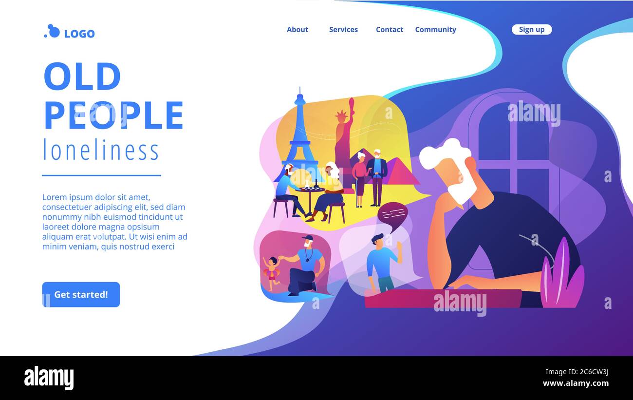 Social isolation concept landing page Stock Vector Image & Art - Alamy