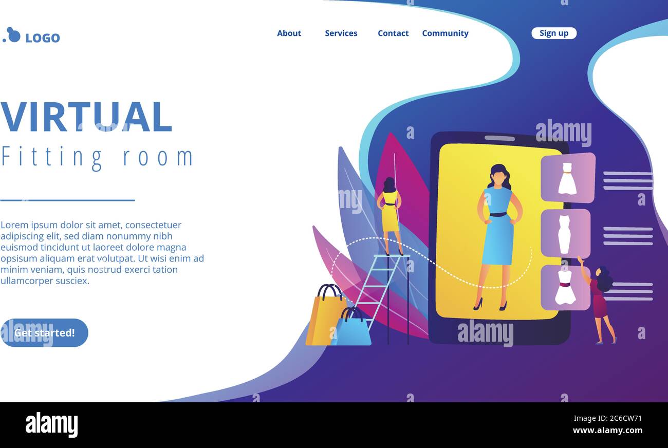 Virtual fitting room concept landing page Stock Vector Image & Art - Alamy