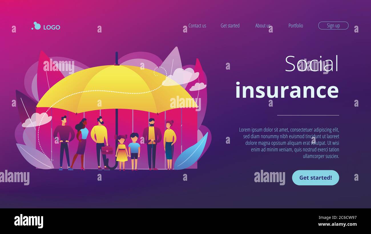 Social insurance concept landing page Stock Vector Image & Art - Alamy
