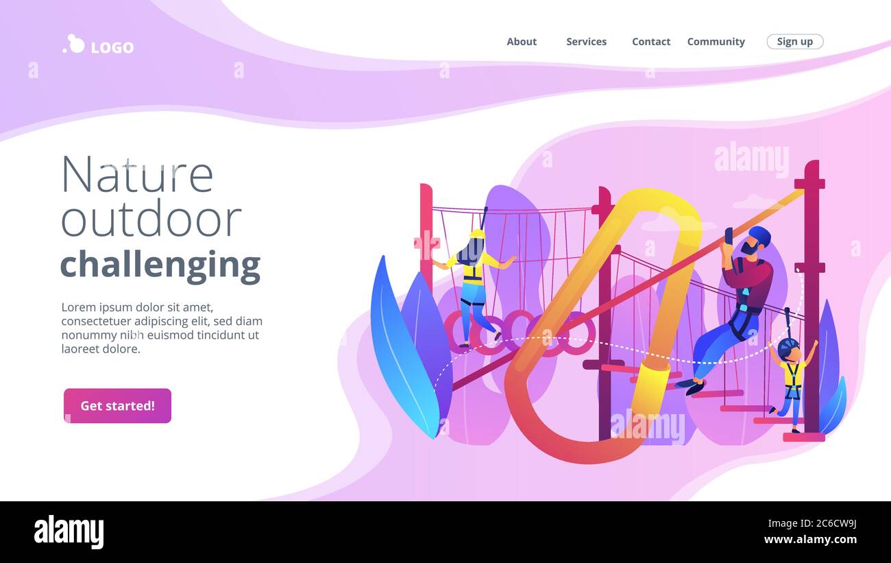 Summer ropes course concept landing page Stock Vector Image & Art - Alamy