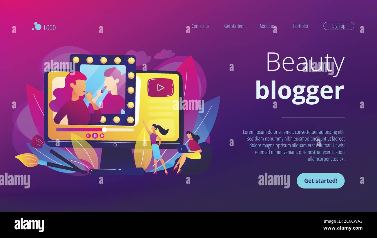 Video blogging flat landing Stock Vector Images - Alamy