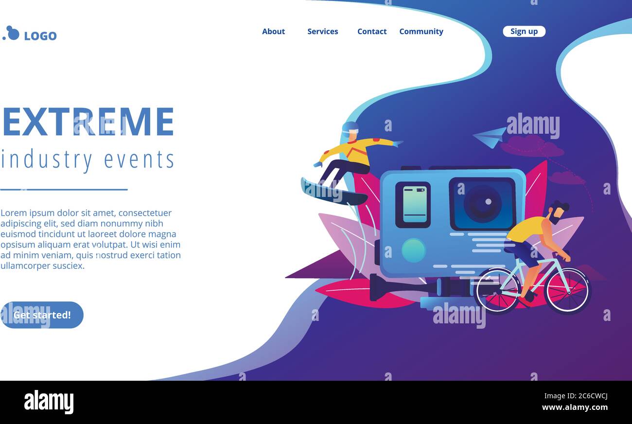 Extreme tourism concept landing page Stock Vector Image & Art - Alamy