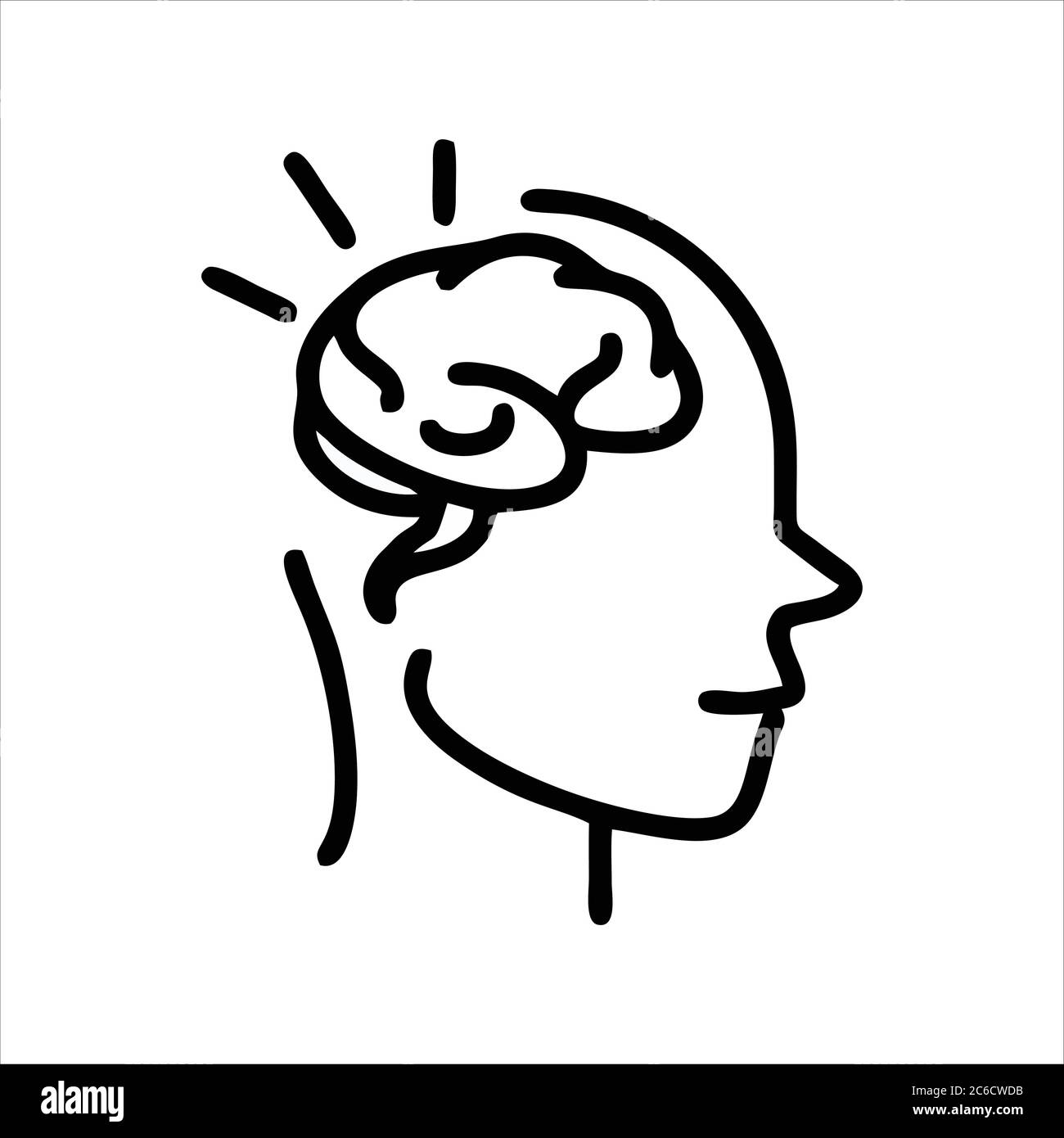 brain icon isolated on white background from human mind collection ...