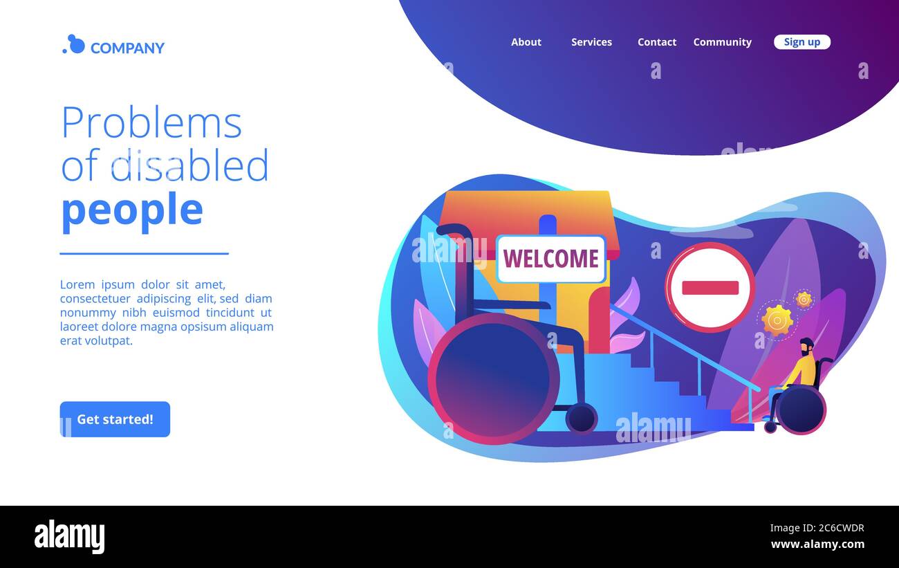 Inaccessible environments concept landing page Stock Vector Image & Art ...